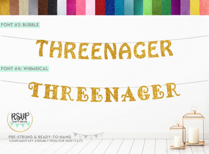 Threenager Banner Third Birthday Party Decorations 3rd - Etsy