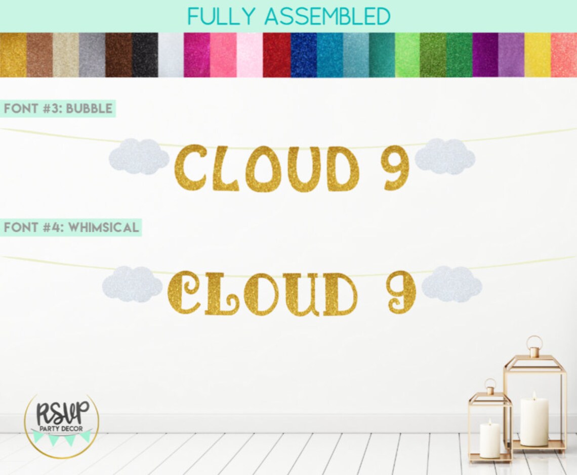 Cloud 9 Banner 9th Birthday Party Decorations 9th Birthday - Etsy