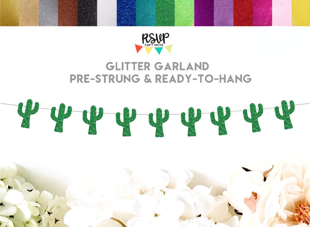 Cactus Garland, Cactus Banner, Cactus Bunting, Glitter Cactus, Cactus ...