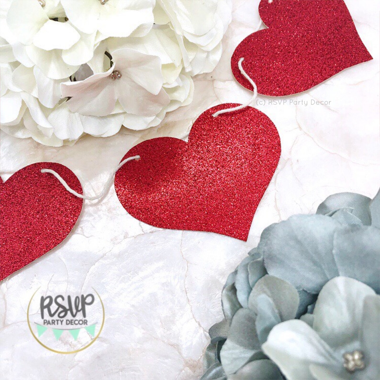 Heart Garland Heart Banner Heart Party Decorations | Etsy