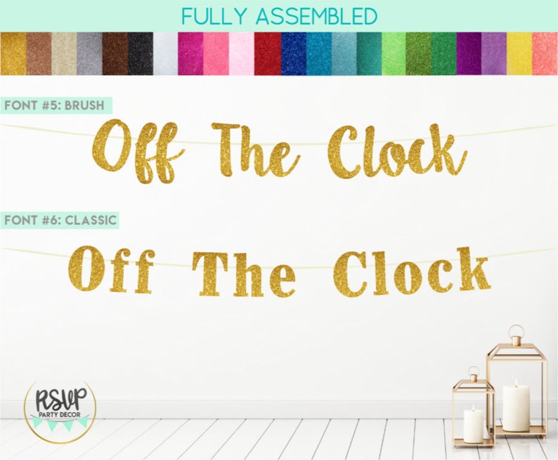Off the Clock Banner Retirement Party Decorations Officially - Etsy