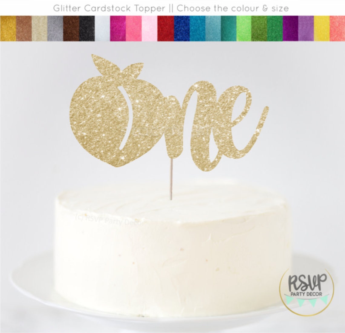 Peach One Cake Topper Peach Theme Party Decorations Georgia | Etsy