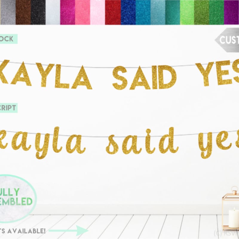 She Said Yes Banner - Etsy