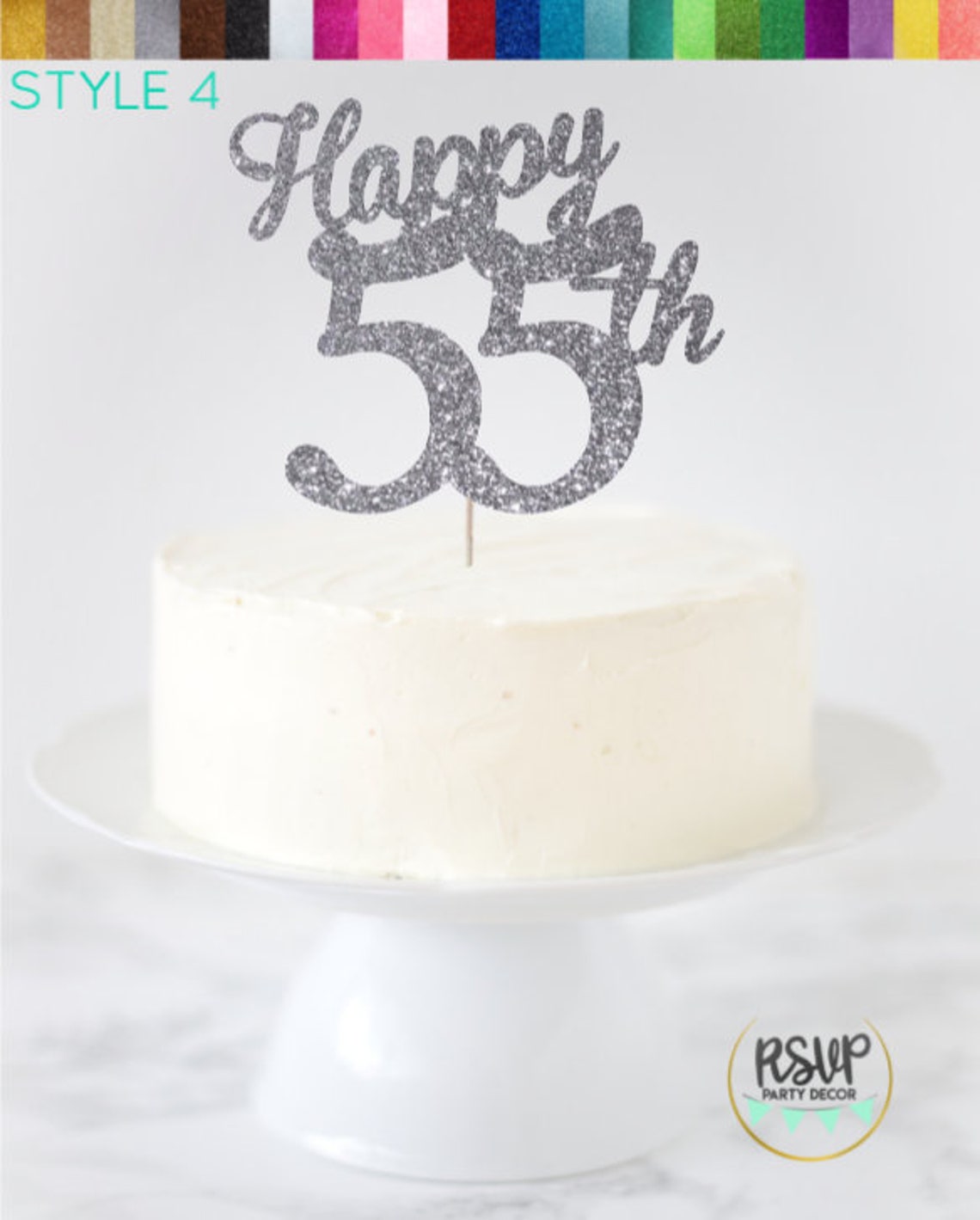 Fifty Five Cake Topper 55 Cake Topper Fiftyfive Cake Topper | Etsy