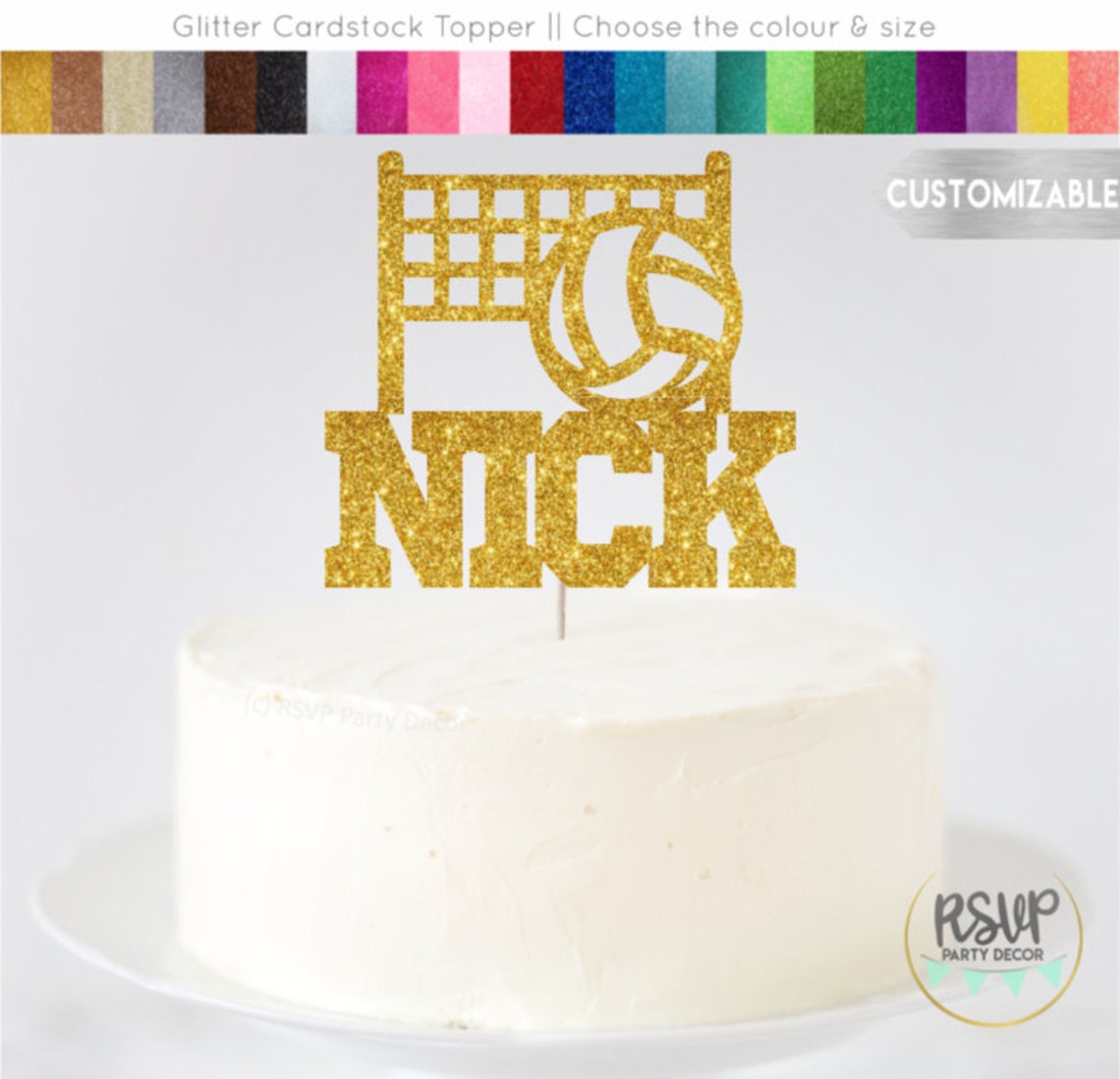 Custom Volleyball Cake Topper Volleyball Party Decor | Etsy