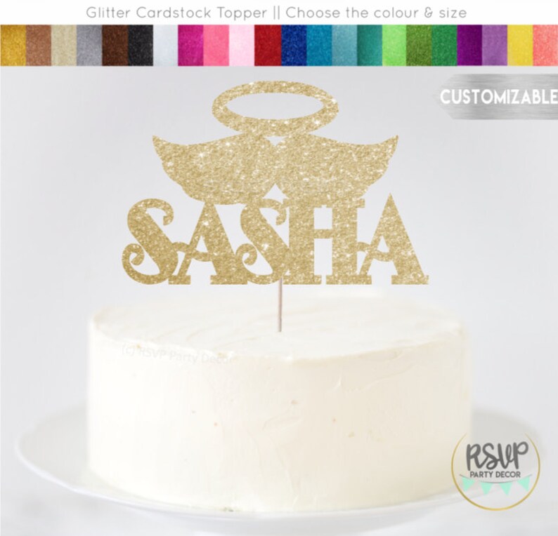 Custom Angel Wings Cake Topper Baptism Cake Topper Communion - Etsy