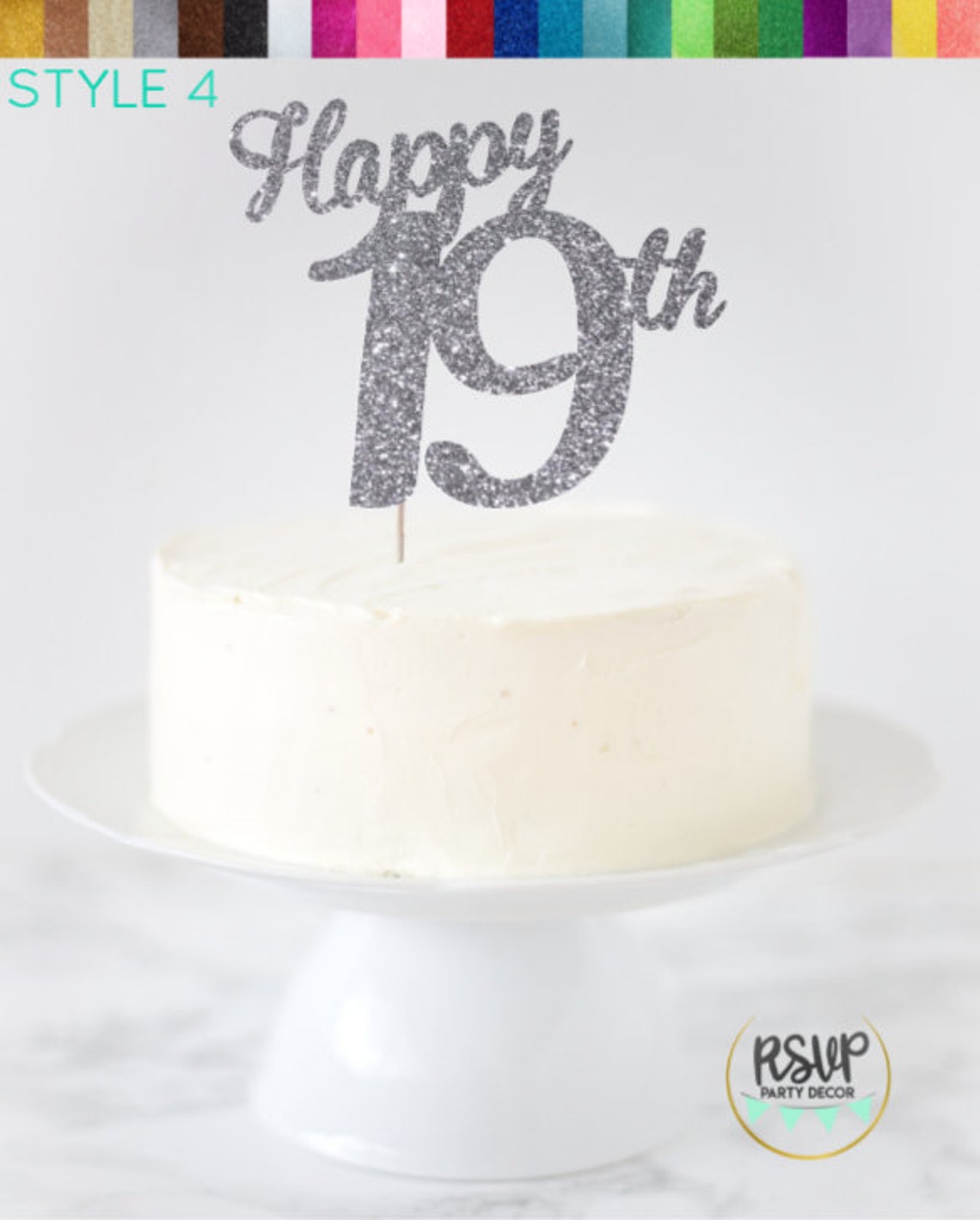 Nineteen Topper 19 Cake Topper Happy 19th Cake Topper 19th - Etsy Canada