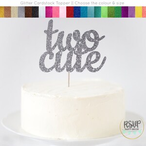 Two Cute Cake Topper, Two Cake Topper, 2nd Birthday Cake Topper, Second ...
