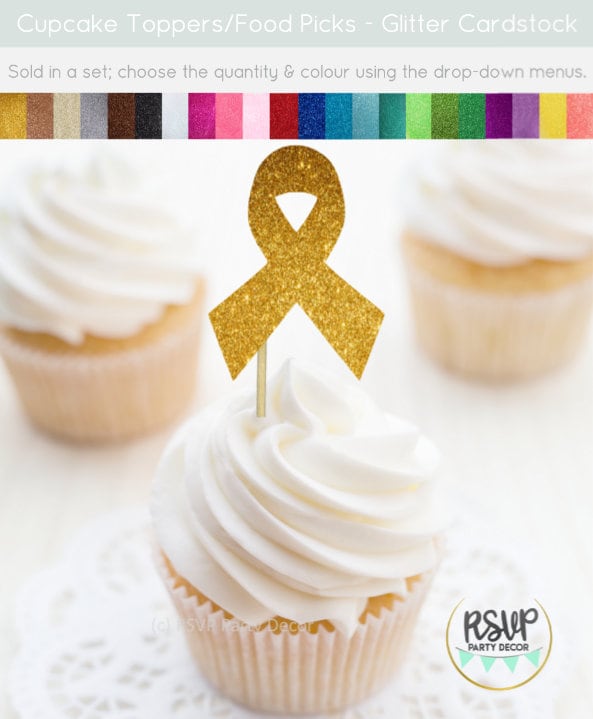 Cancer Ribbon Cupcake Toppers, Cancer Survivor Cupcake Toppers, Cancer ...