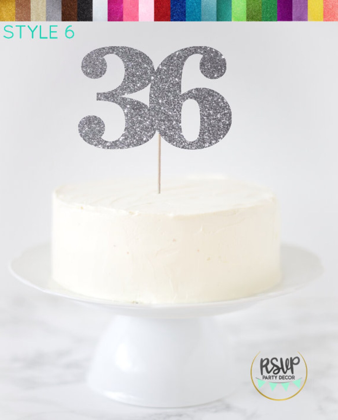 Thirty Six Cake Topper 36 Cake Topper Thirtysix Cake Topper | Etsy