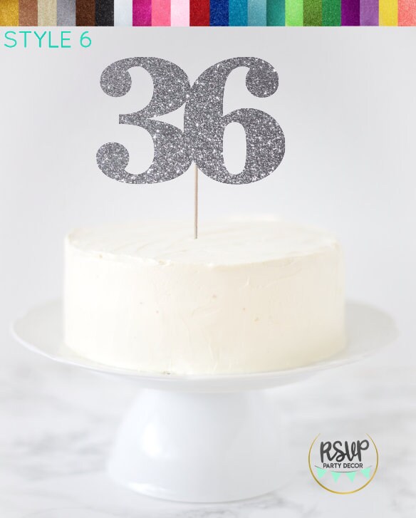 Thirty Six Cake Topper 36 Cake Topper Thirtysix Cake Topper | Etsy