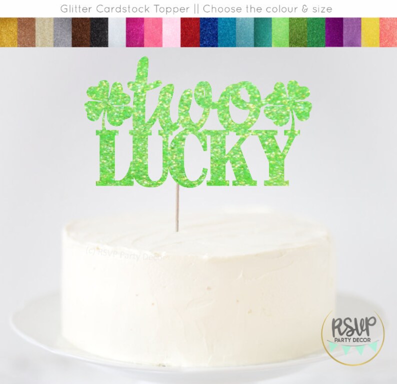 Two Lucky Cake Topper Shamrock Second Birthday Cake Topper - Etsy