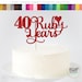 40 Ruby Years Cake Topper, Ruby Anniversary Cake Topper, Ruby ...