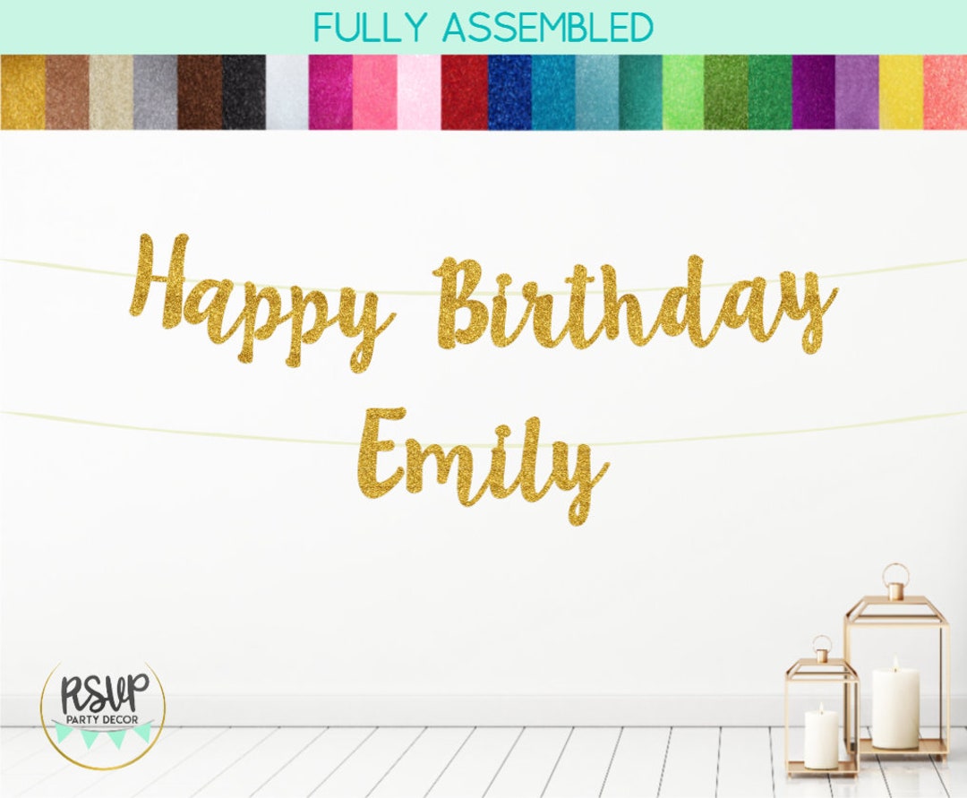 Custom Happy Birthday Banner, Personalized Birthday Party Decorations ...
