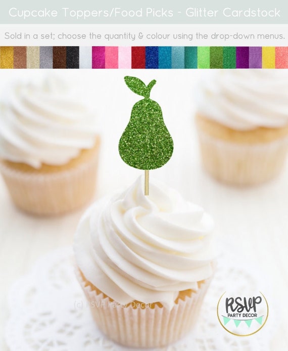 Pear Cupcake Toppers, Fruit Theme 2nd Birthday Topper, The Perfect Pair ...