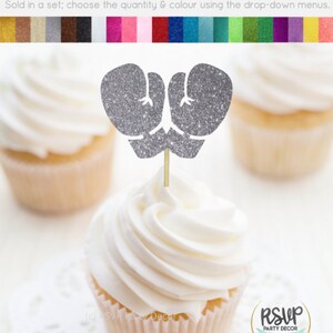 Boxing Gloves Cupcake Toppers, Fitness Cupcake Toppers, Boxer Birthday ...
