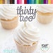 Number 32 Cupcake Toppers, Thirty Two Food Picks, 32nd Birthday ...