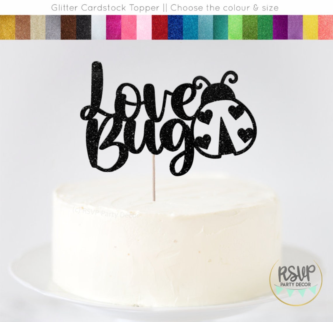 Love Bug Cake Topper, Ladybug Cake Topper, Valentine's Day Cake Topper ...