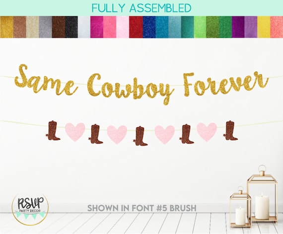 Same Cowboy Forever Banner, Cowboy Boot Heart Garland, Disco Cowgirl ...