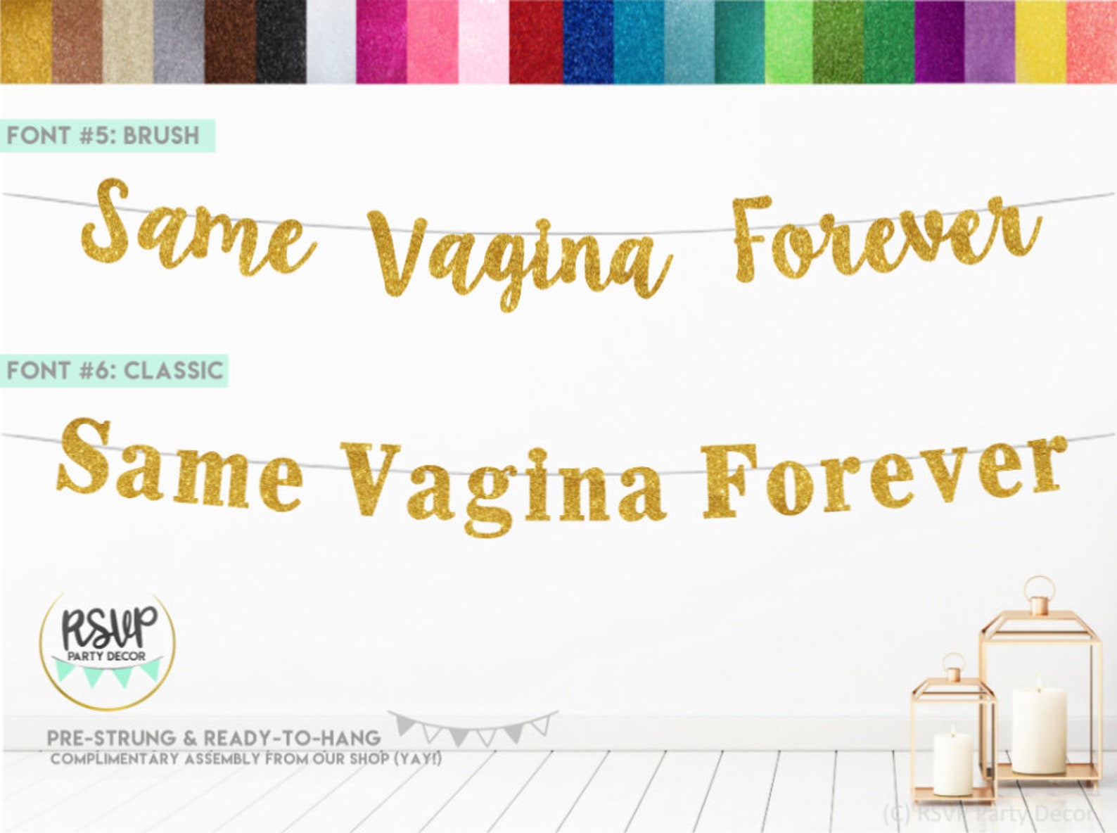 Same Vagina Forever Banner Lesbian Bachelorette Party Banner - Etsy