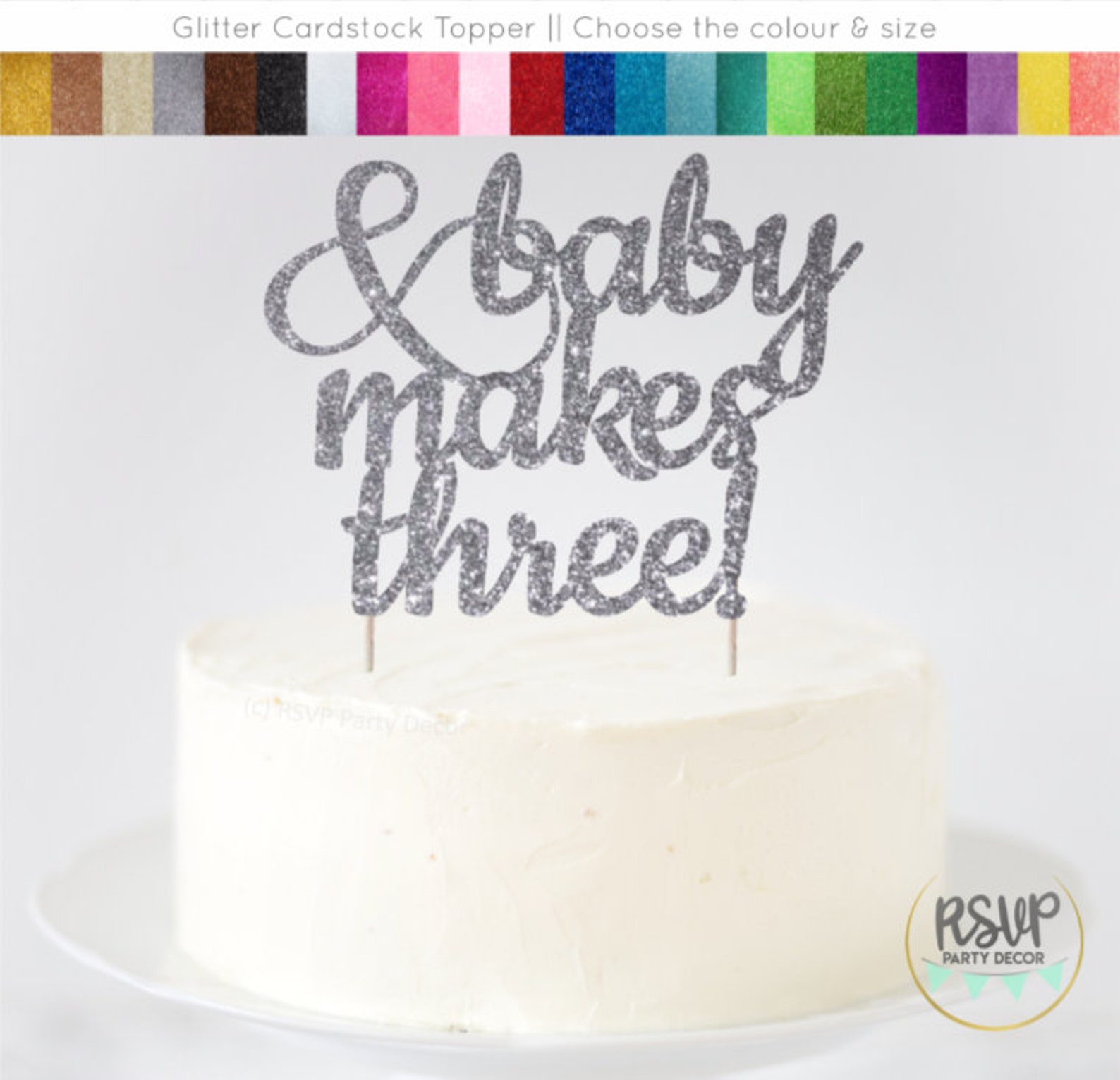 And Baby Makes Three Cake Topper, Pregnancy Announcement Cake Topper ...