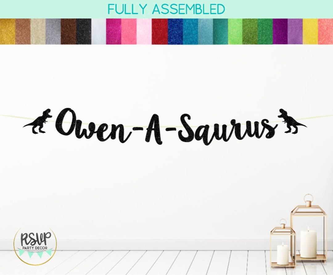 Personalized Dinosaur Banner, Dinosaur Party Decorations, Nameasaurus ...