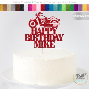 Custom Motorcycle Cake Topper, Motorcycle Party Decorations, Biker Cake ...
