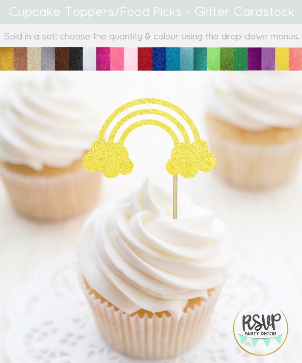Rainbow Cupcake Toppers, Baby Sprinkle Cupcake Toppers, Rainbow Themed ...