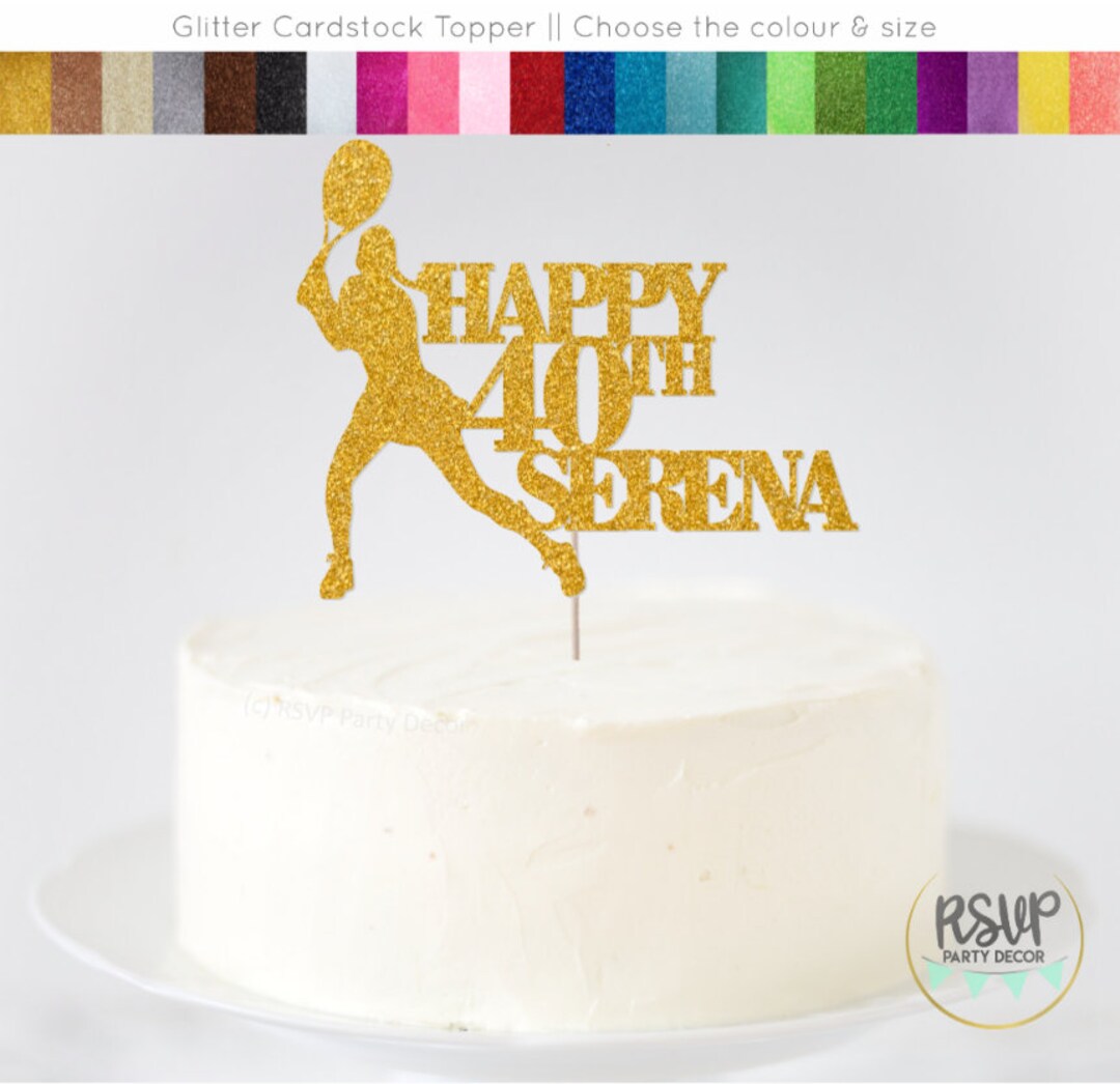 Custom Tennis Woman Cake Topper, Tennis Birthday Party Decorations ...