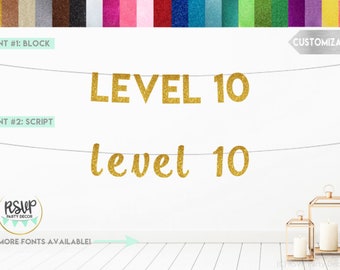 ANY AGE Level 10 Birthday Banner Video Game Themed Birthday - Etsy
