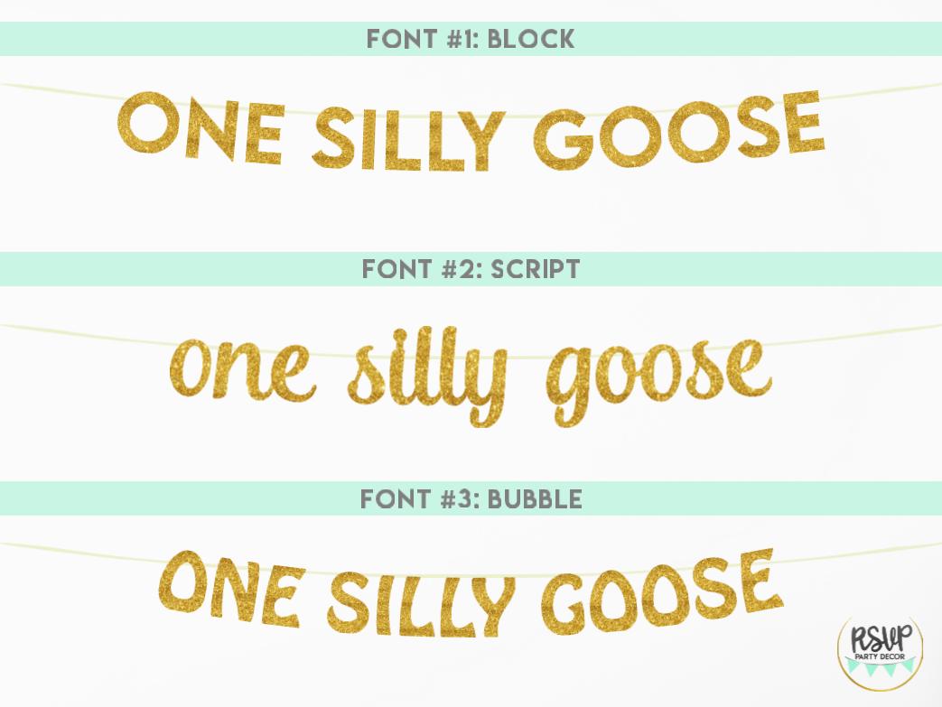 Custom One Silly Goose Banner, Silly Little Goose Birthday Decorations ...