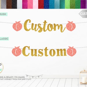 Custom Peach Banner, Peach Themed Party Decorations, One Sweet Peach ...