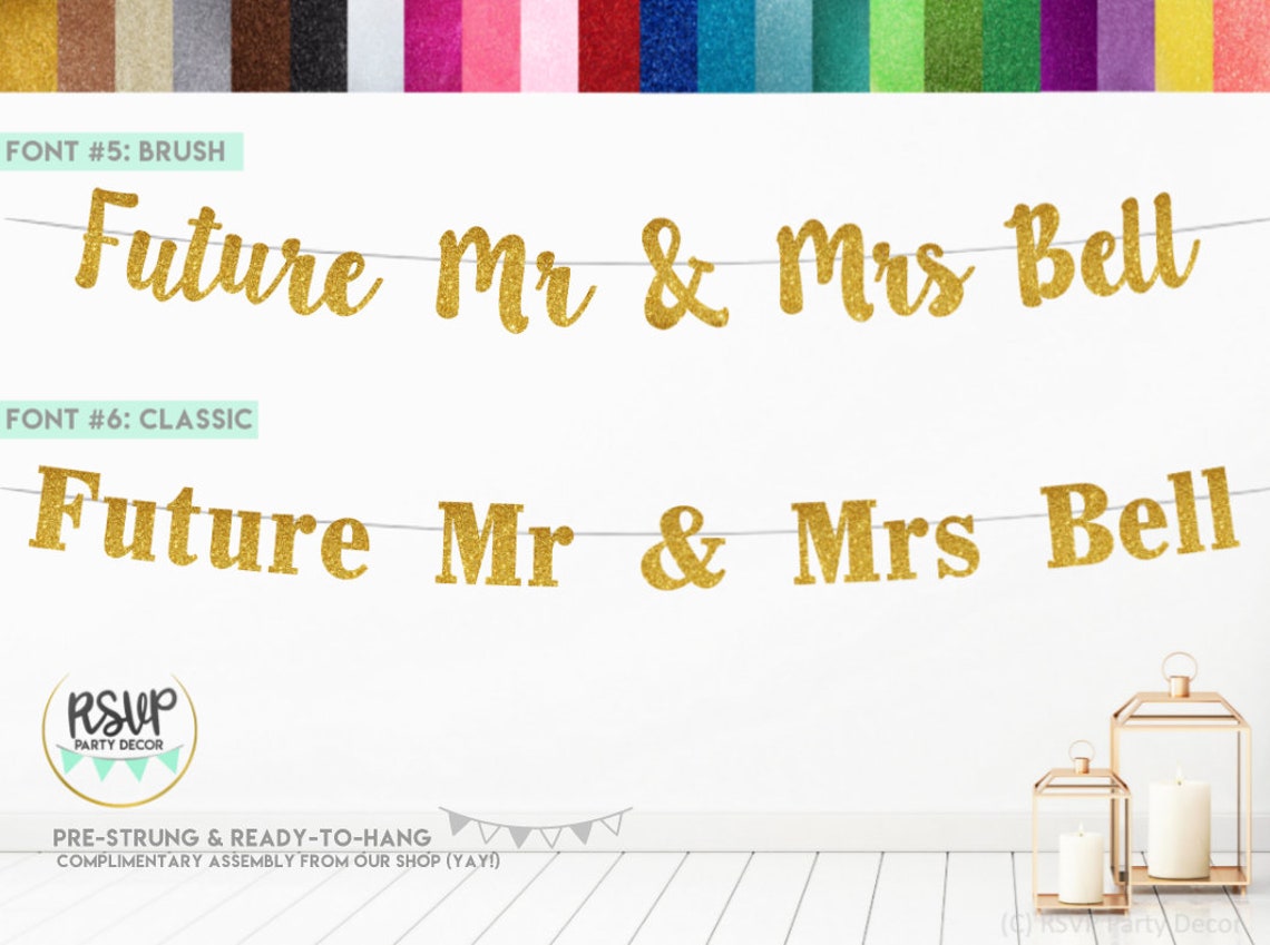 Custom Future Mr & Mrs Banner Future Mr and Mrs Name Sign | Etsy