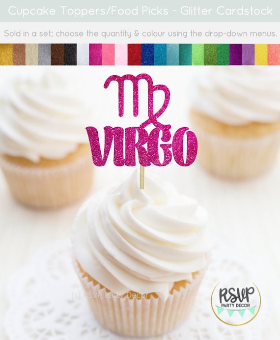 Virgo Cupcake Toppers, Virgo Birthday Party Decor, Zodiac Party Decor ...