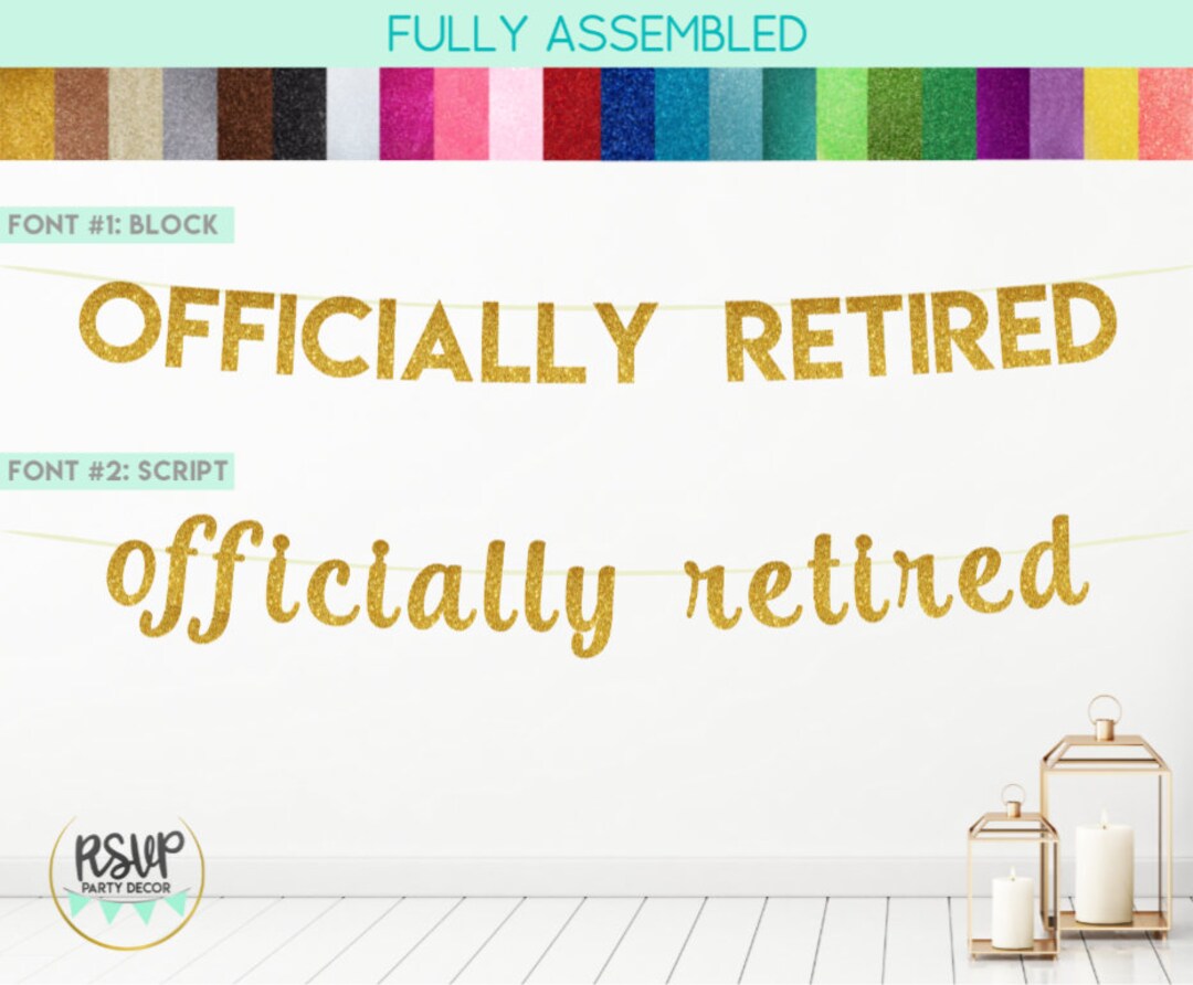 Officially Retired Banner Retirement Party Decorations - Etsy Hong Kong