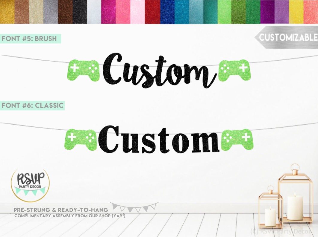 Custom Video Game Controller Banner Video Game Themed Party | Etsy