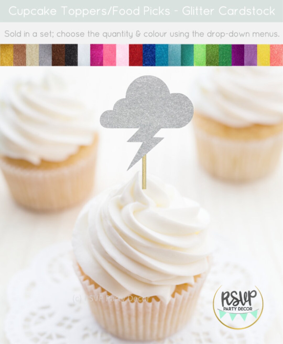 Storm Cloud Cupcake Toppers, Storm Birthday Party Decor, Weather ...
