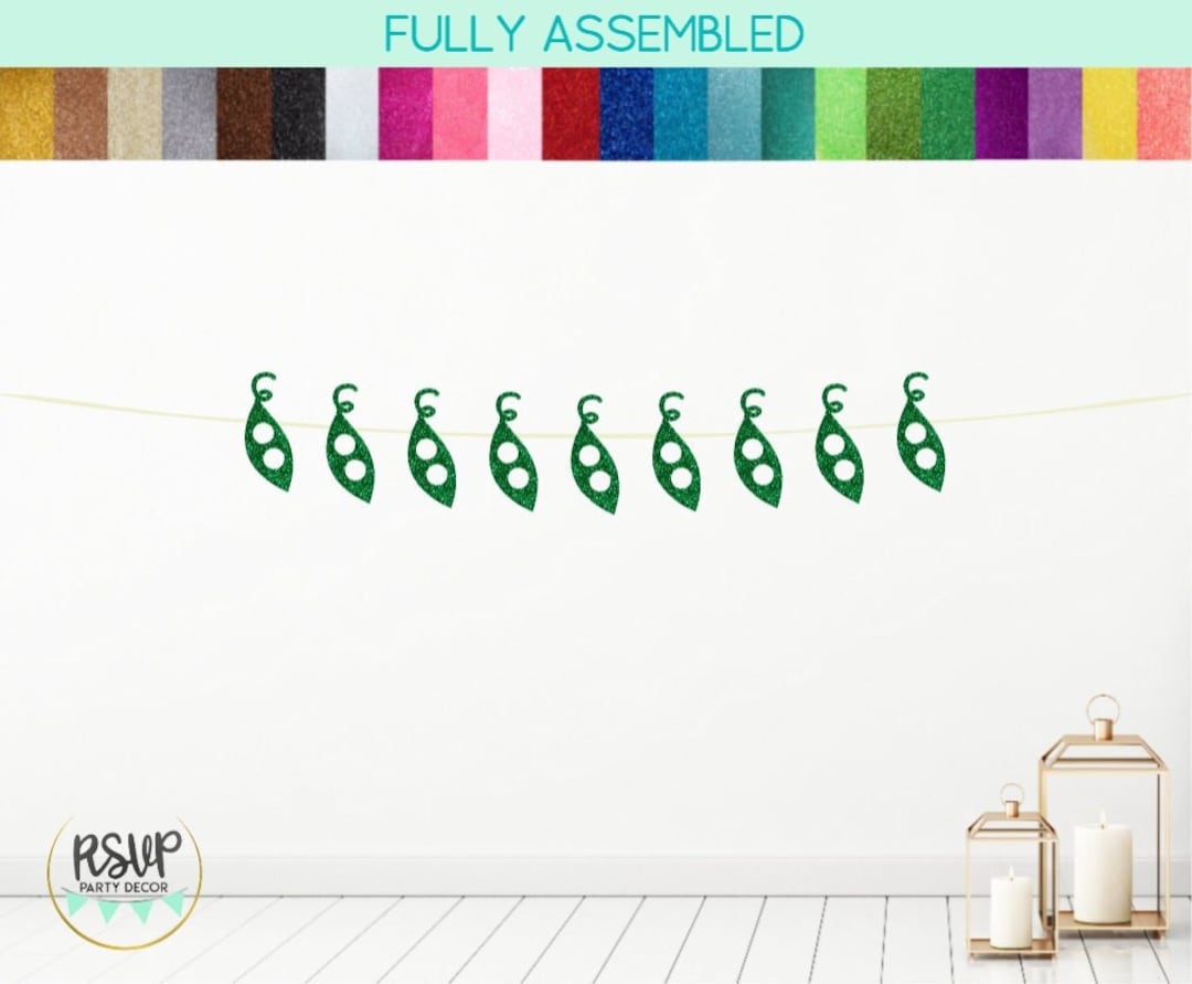 Peas Garland, Two Peas in A Pod Party Decorations, Bean Party Decor ...