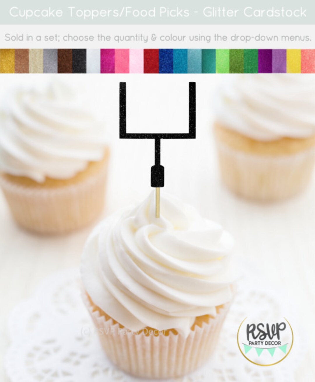 Football Goal Post Cupcake Toppers, Football Uprights Food Picks ...