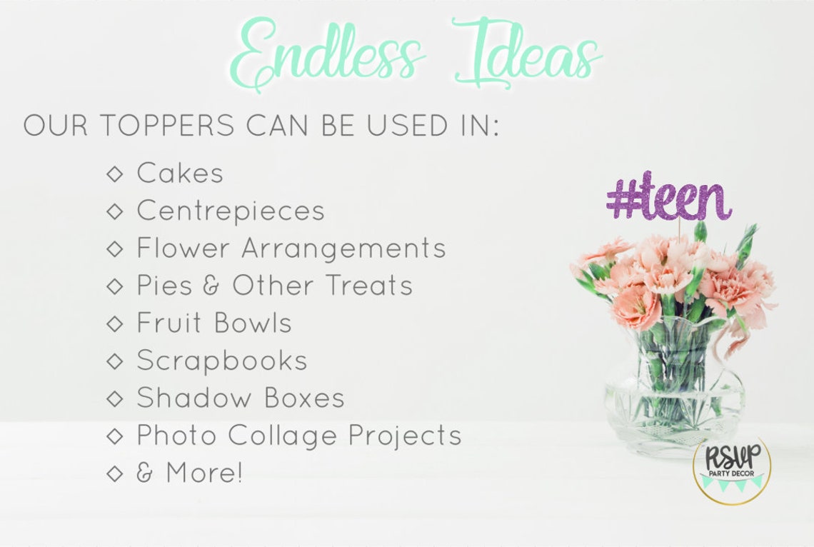 Hashtag Teen Cake Topper teen Cake Topper 13 Cake Topper - Etsy