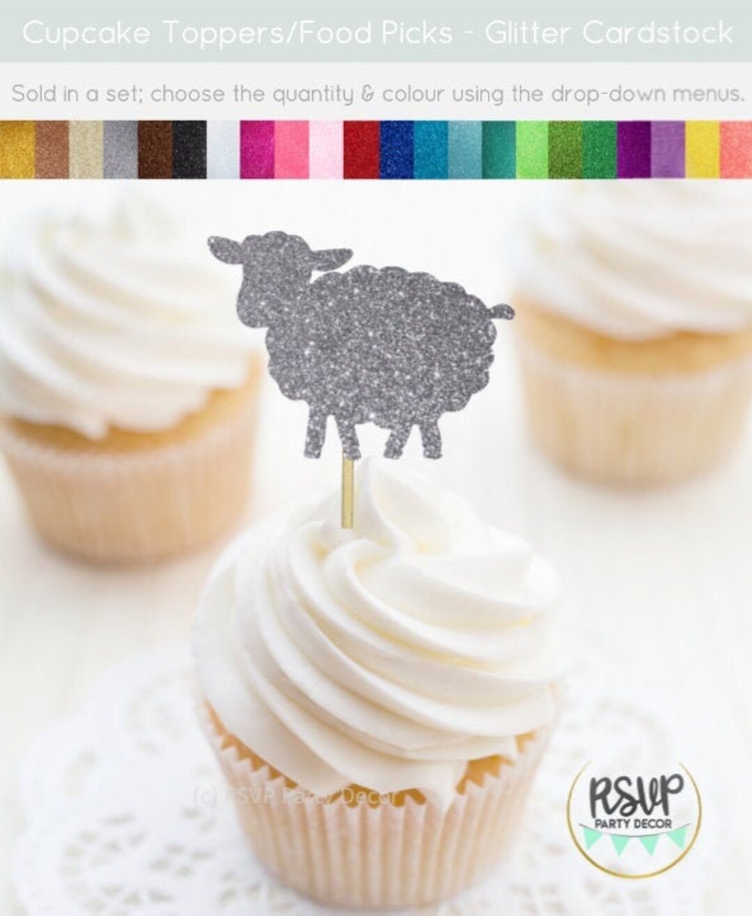 Lamb Cupcake Toppers, Sheep Cupcake Toppers, Little Lamb Party, Farm ...