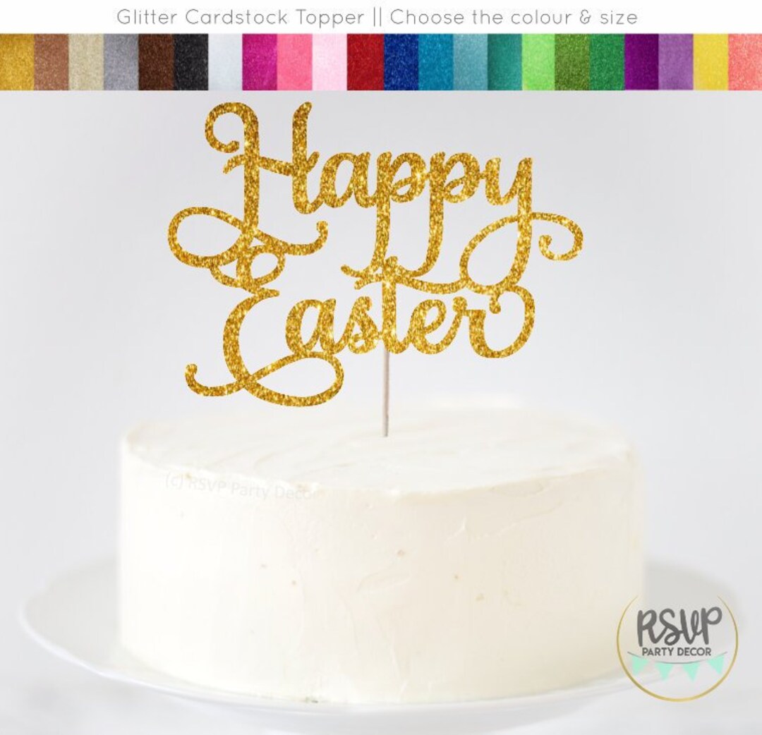 Happy Easter Cake Topper, Easter Cake Topper, Easter Party Decorations ...