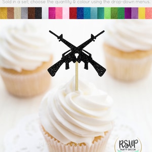 Rifle Cupcake Toppers, Hunting Food Picks, Hunting Birthday Party Decor ...
