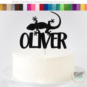 Custom Lizard Cake Topper, Lizard Party Decorations, Reptile Birthday ...