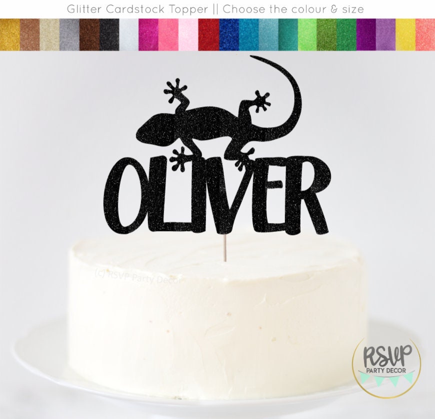 Custom Lizard Cake Topper, Lizard Party Decorations, Reptile Birthday ...