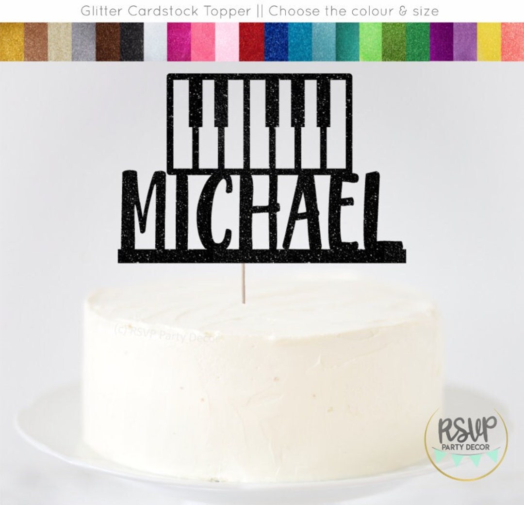 Custom Piano Keyboard Cake Topper, Piano Party Decorations, Name Music ...