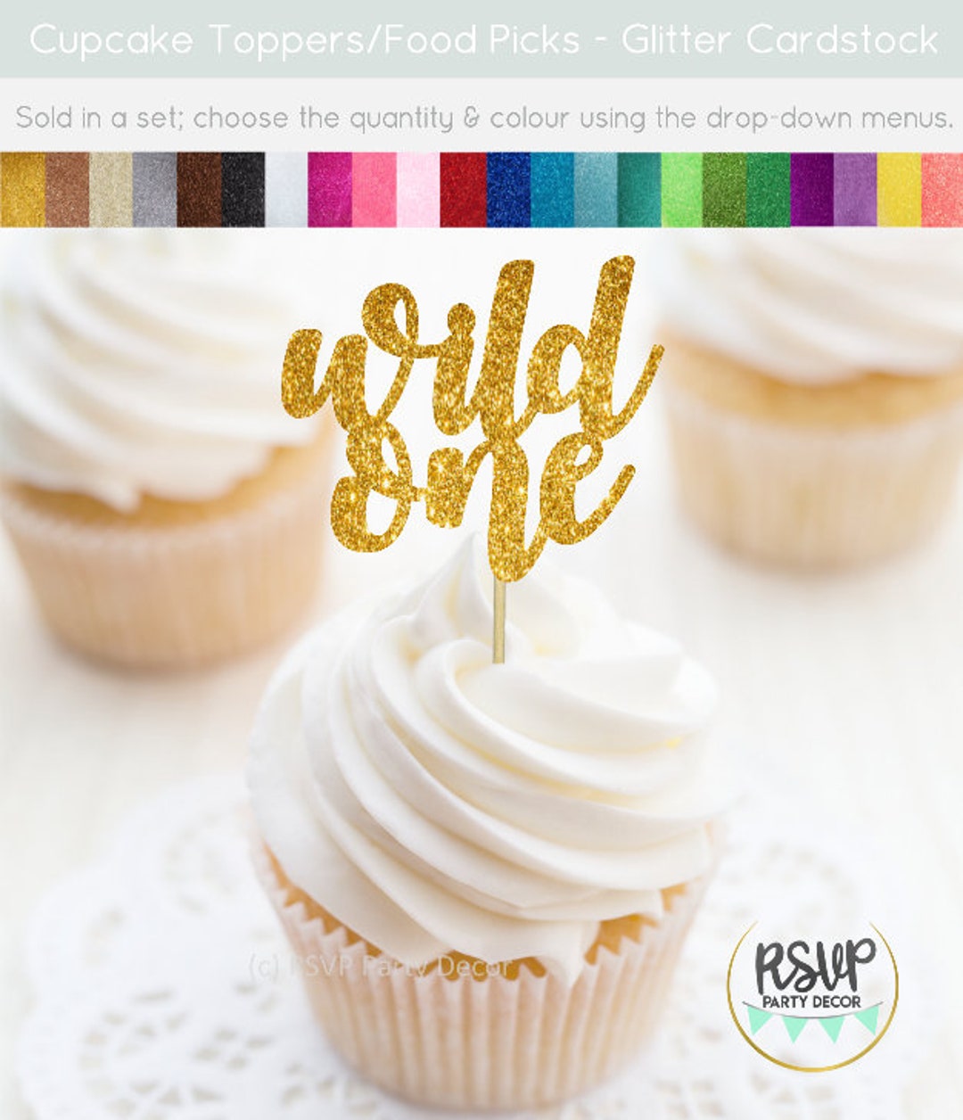 Wild One Cupcake Toppers, Wild One Food Picks, First Birthday Party ...