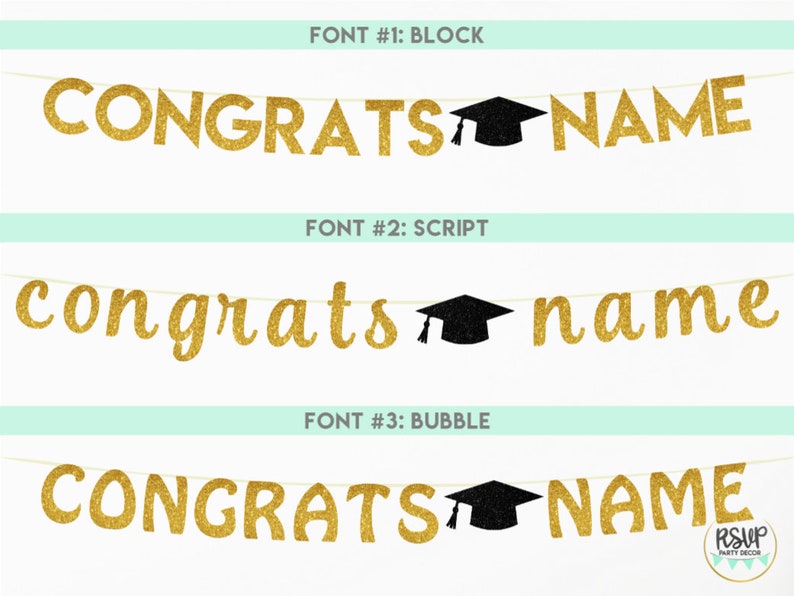 Custom Congrats Graduation Banner Happy Graduation Name - Etsy