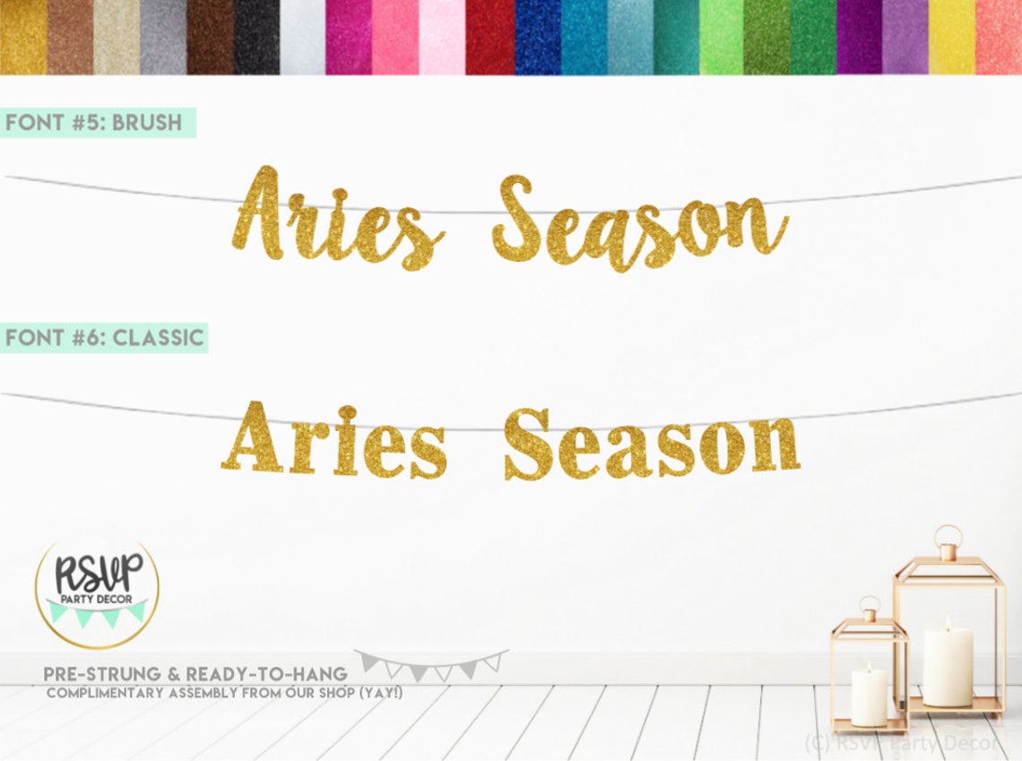 Aries Season Banner Birthday Party Decorations Astrology | Etsy