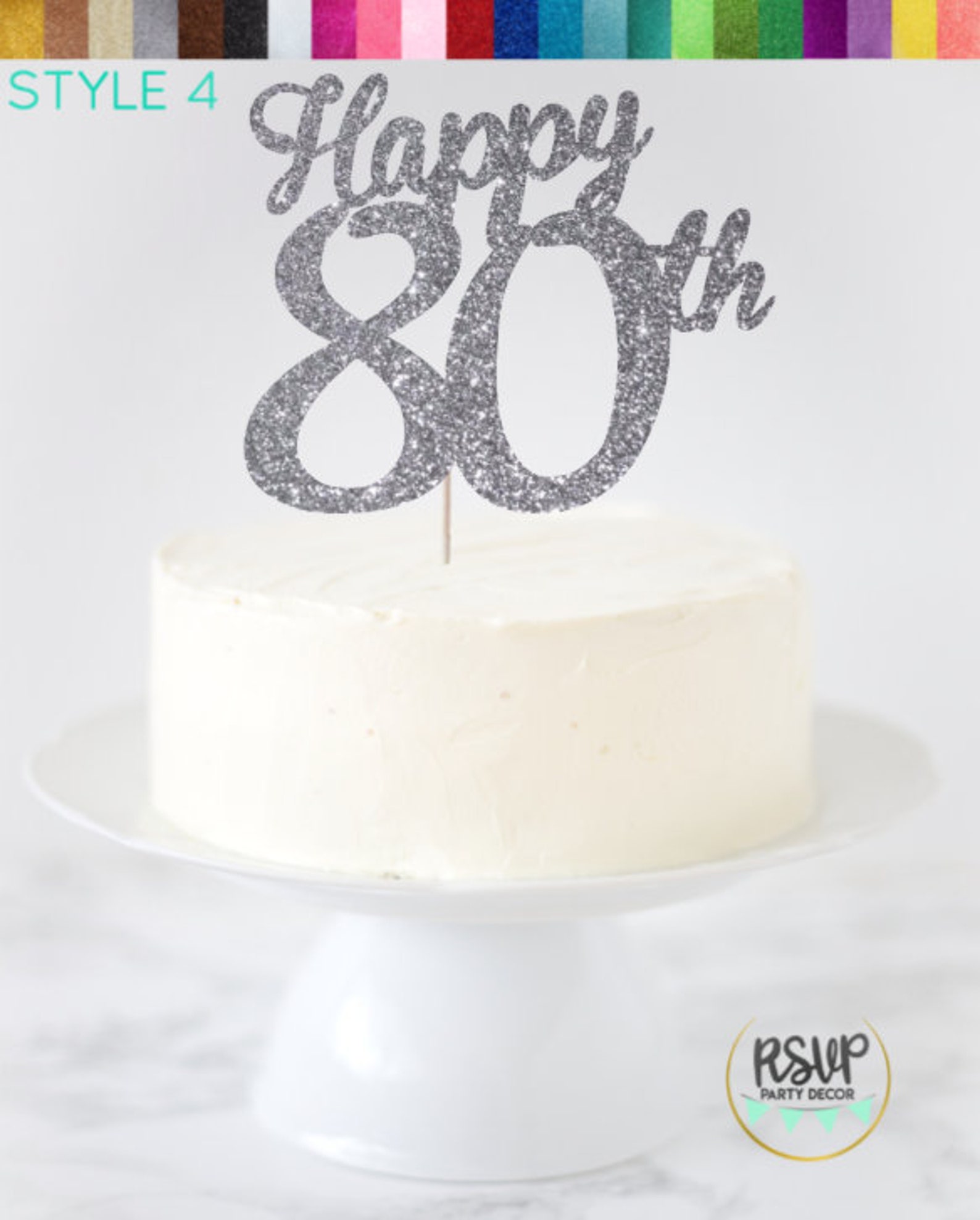 Eighty Cake Topper 80 Cake Topper 80th Birthday Decor 80th | Etsy